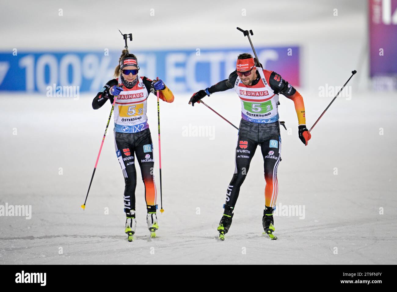 Ostersund, Sweden. 25th Nov, 2023. Philipp Nawrath (R) of Germany ...