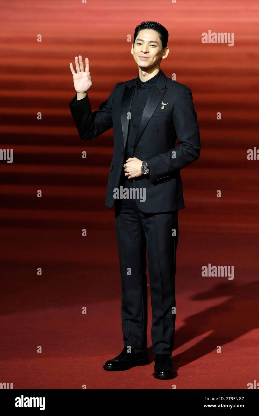 Taiwanese actor Austin Lin arrives at the 60th Golden Horse Awards in ...