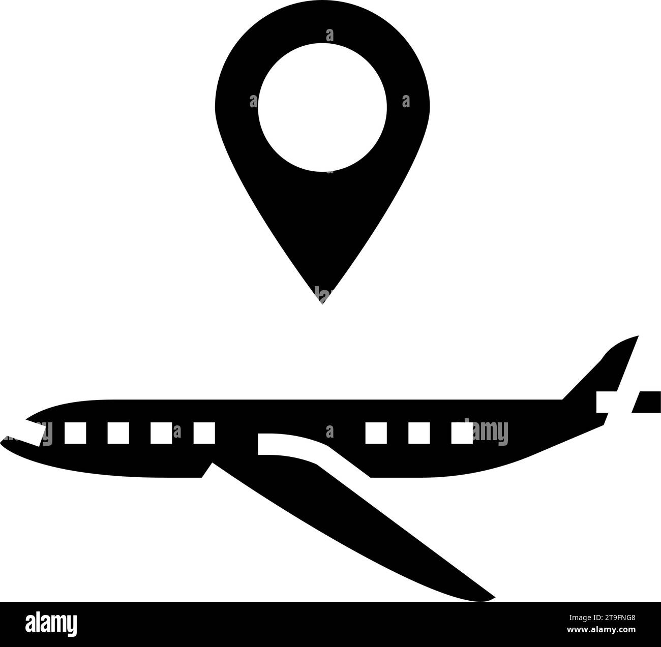 airplane map location glyph icon vector illustration Stock Vector Image ...