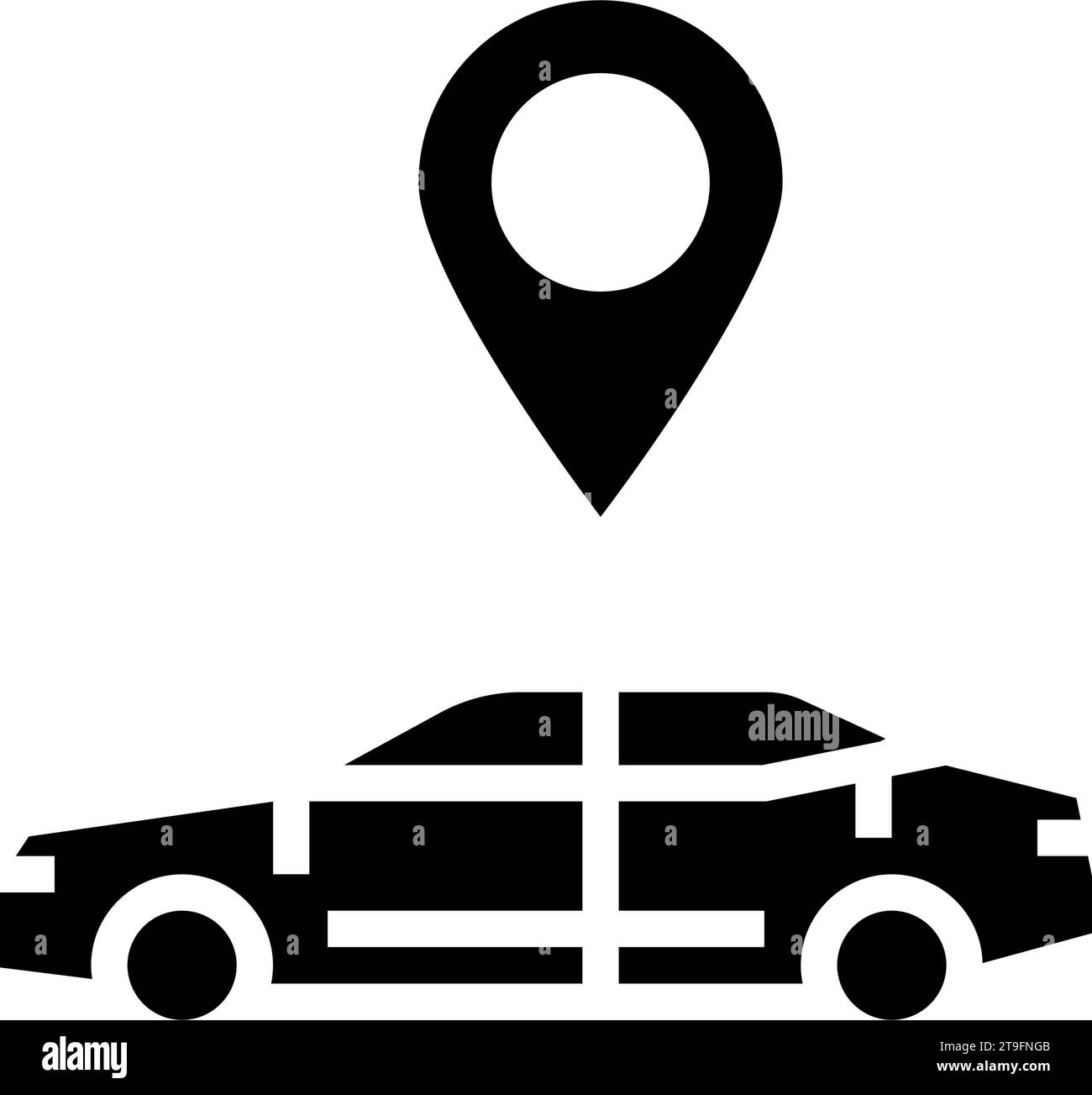 car map location glyph icon vector illustration Stock Vector Image ...
