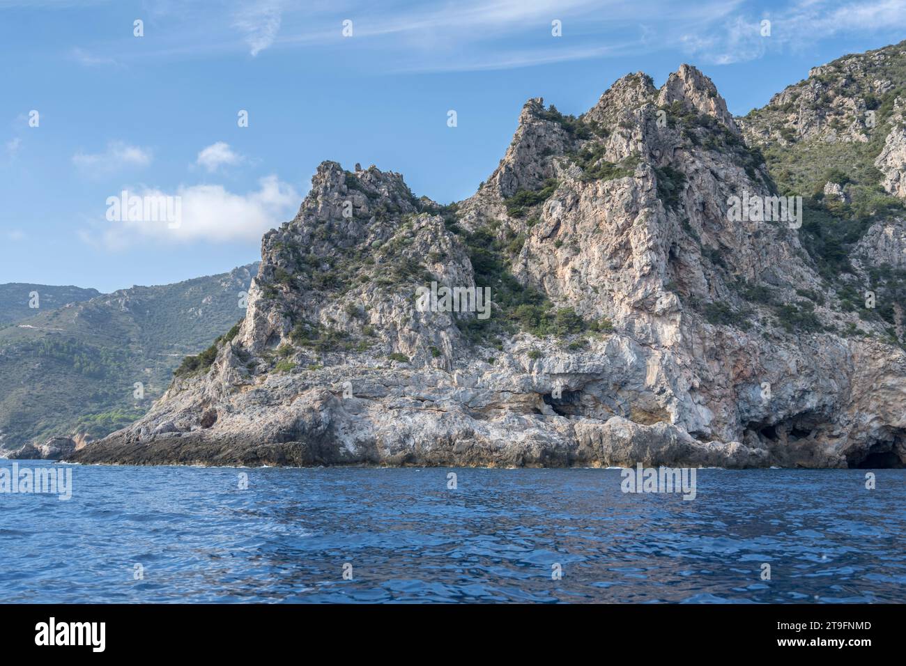 landscape with steep rocky cliffs near Avoltore cape at promontory on ...