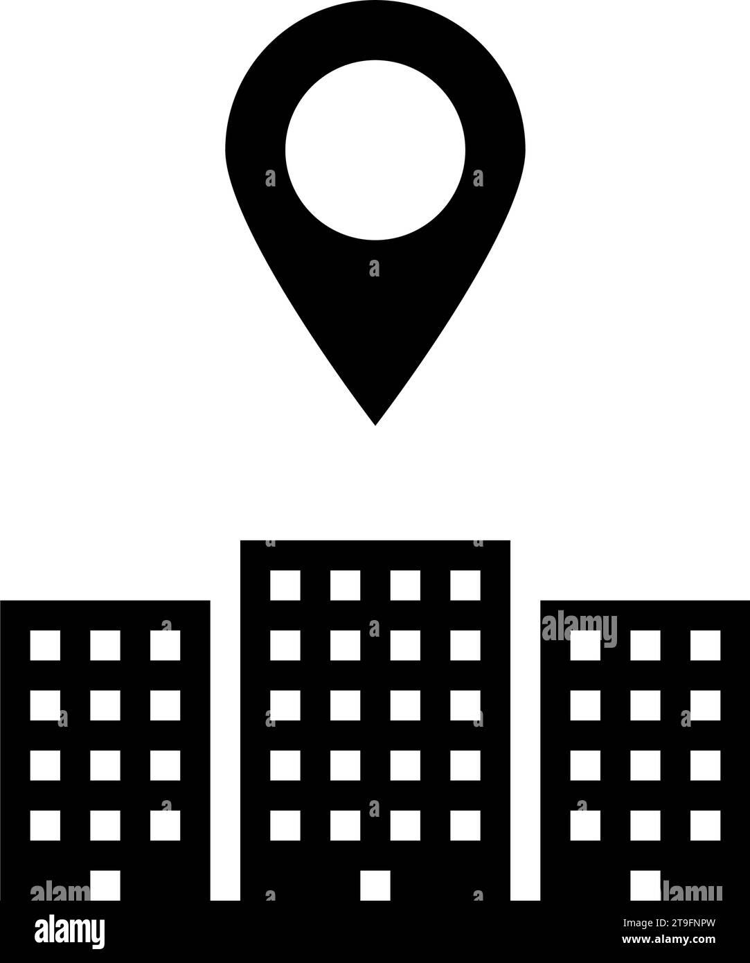office map location glyph icon vector illustration Stock Vector Image ...