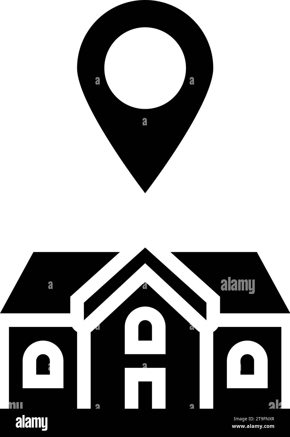 home map location glyph icon vector illustration Stock Vector Image ...