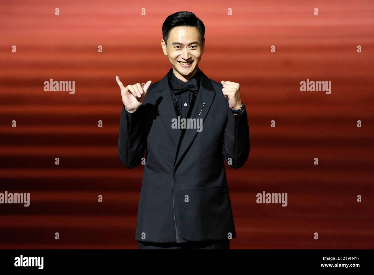 Taiwanese actor Liu Kuan Ting arrives at the 60th Golden Horse Awards in Taipei, Taiwan ...