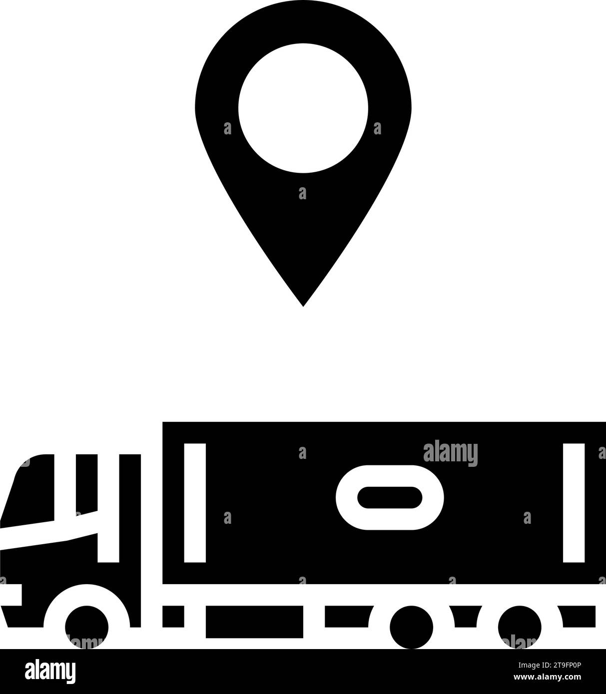 truck map location glyph icon vector illustration Stock Vector Image ...