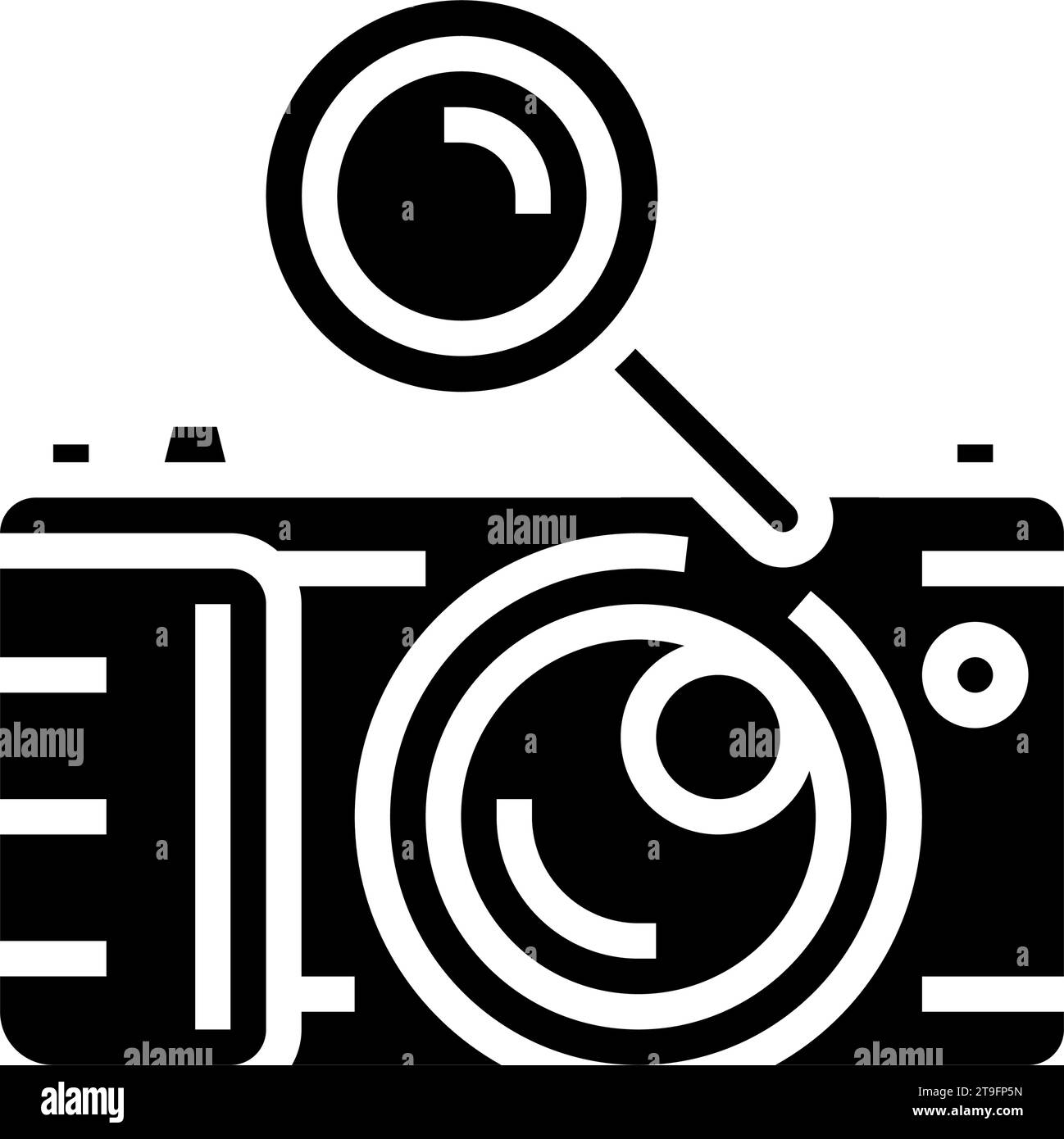 camera search magnifying glass glyph icon vector illustration Stock ...