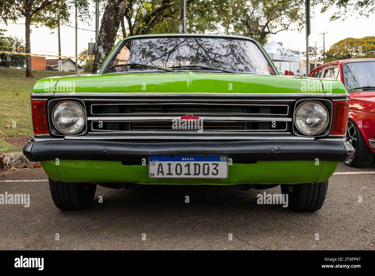 Vehicle Chevrolet Opala 4100 (1973) on display at a vintage car fair ...