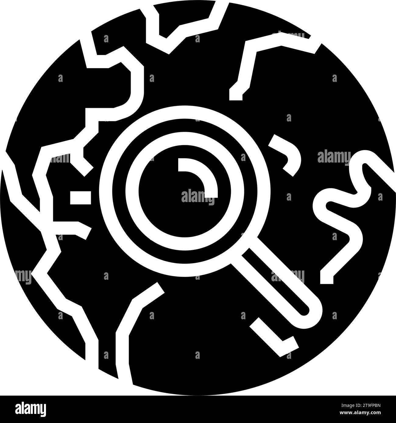 planet search magnifying glass glyph icon vector illustration Stock ...