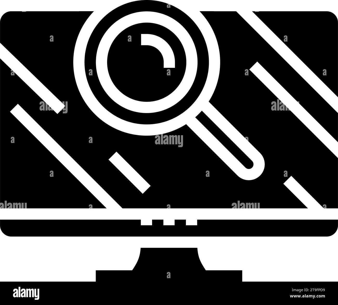 computer search magnifying glass glyph icon vector illustration Stock ...
