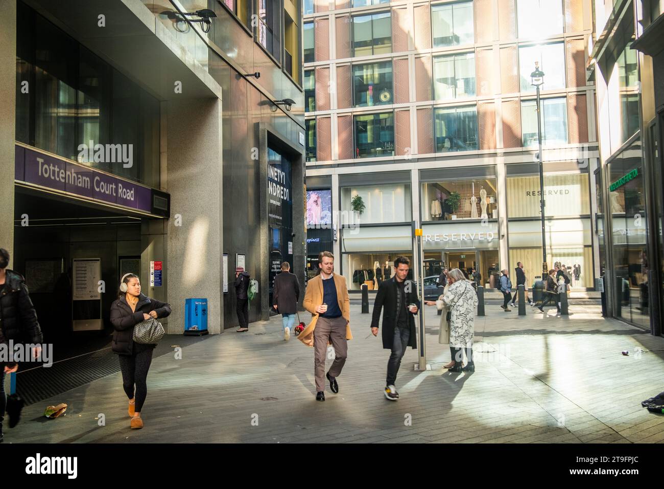 LONDON- NOVEMBER 23, 2023: Tottenham Court Road Underground Station on ...