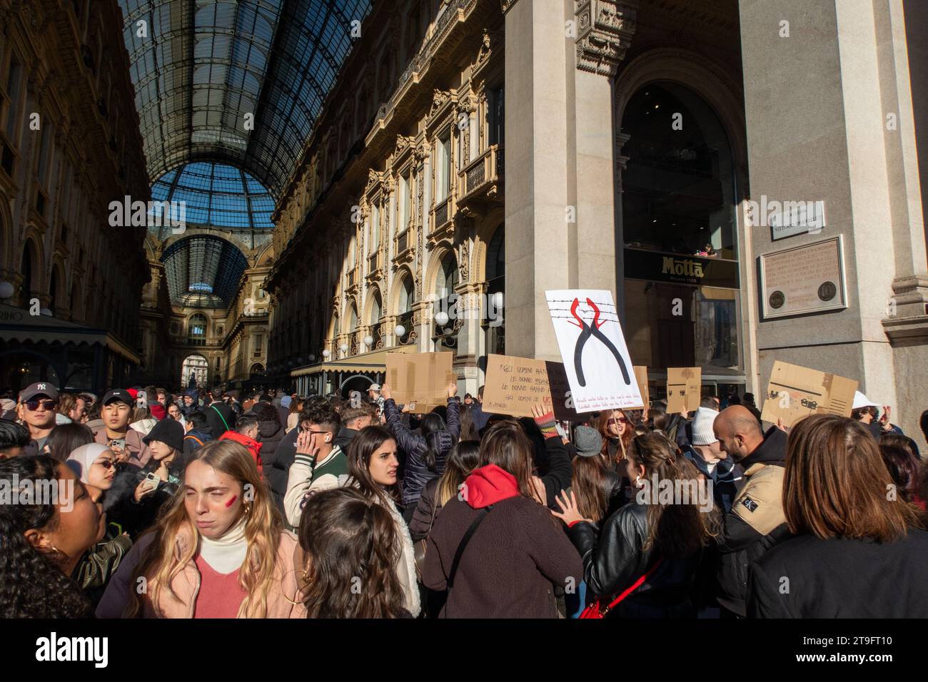 Rally against violence on women in Milan, Italy, on 2023 11 25. The ...