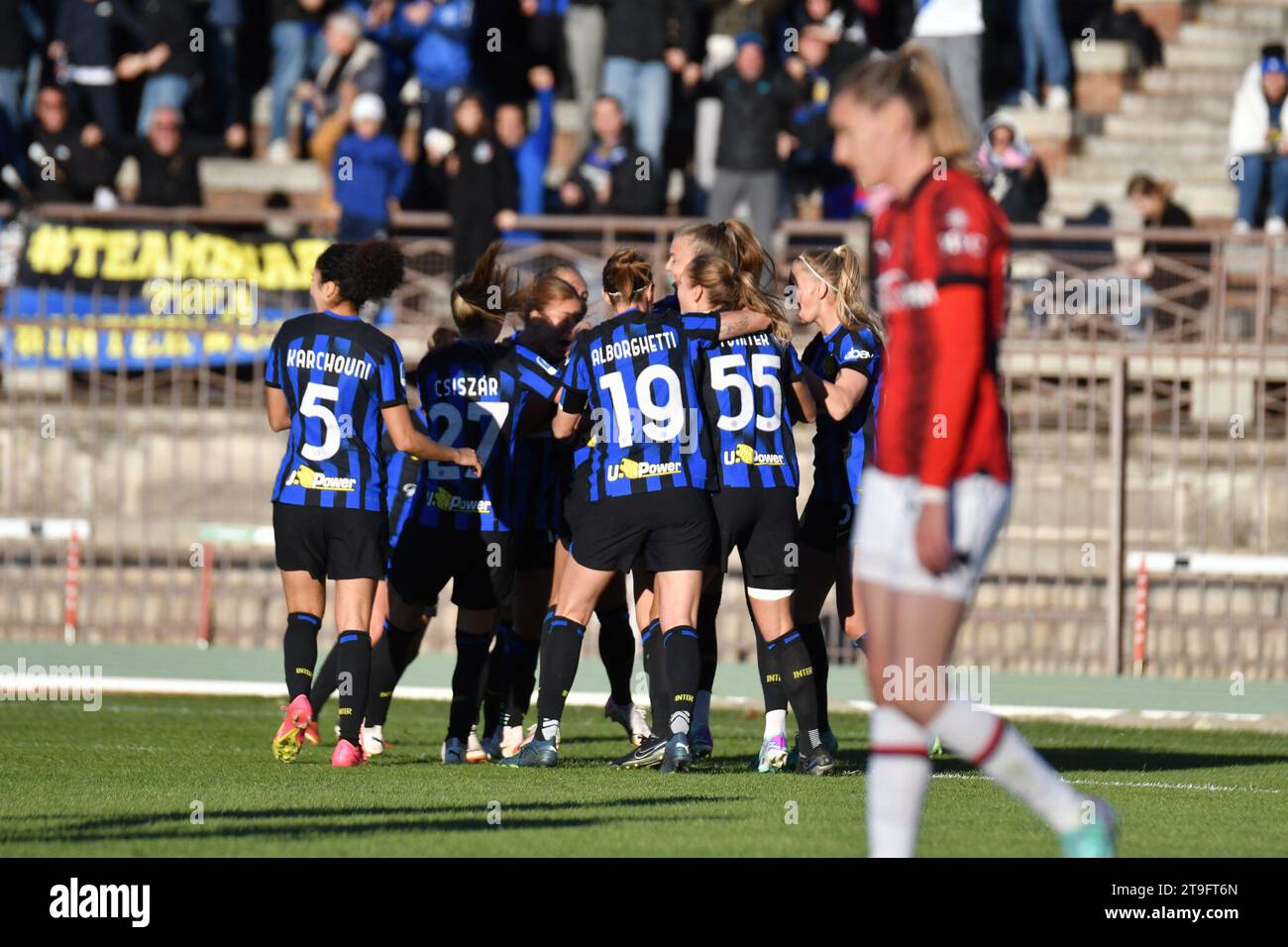 Milano, Italy. 25th Nov, 2023. Inter Women celebrates scoring to make ...