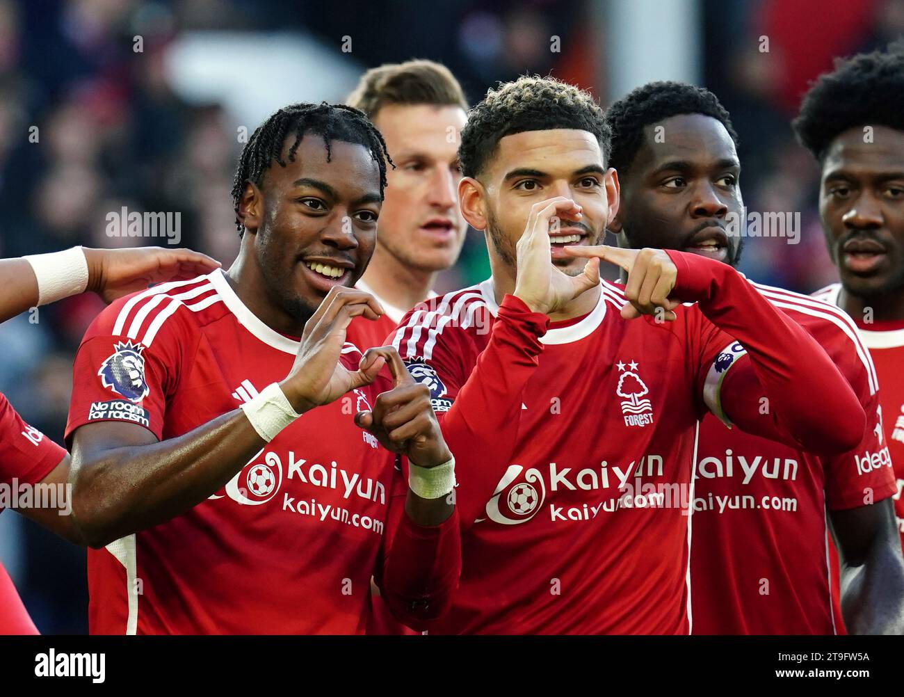 Nottingham Forest's Anthony Elanga celebrates scoring the opening goal ...
