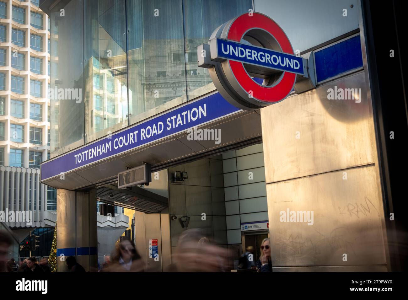 LONDON- NOVEMBER 23, 2023: Tottenham Court Road Underground Station on ...