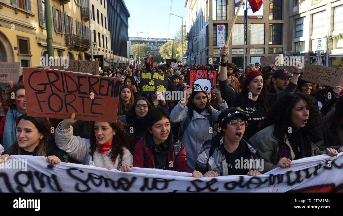 Milan, Italy. 25th Nov, 2023. On the international day to eliminate ...