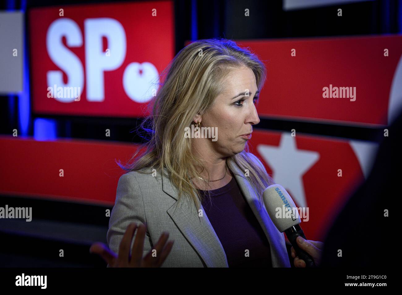 AMERSFOORT - Party leader Lilian Marijnissen speaks to the press after ...