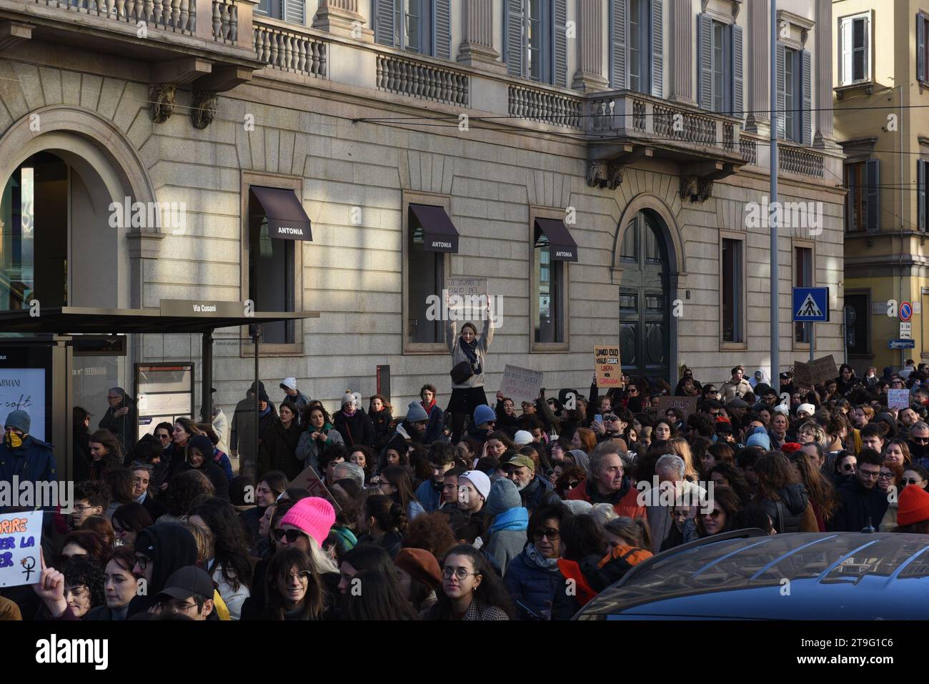 Milan, Italy. 25th Nov, 2023. On the international day to eliminate ...