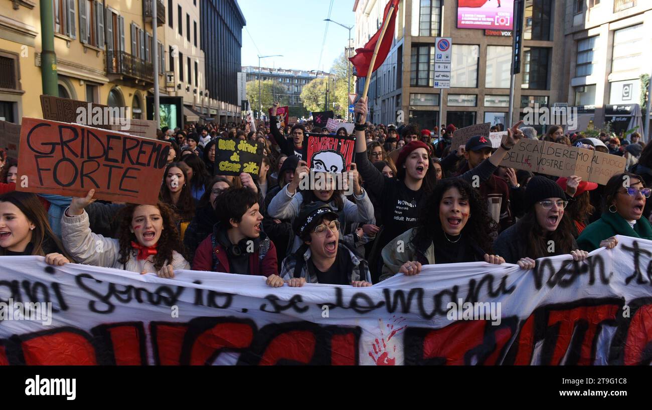 Milan, Italy. 25th Nov, 2023. On the international day to eliminate ...