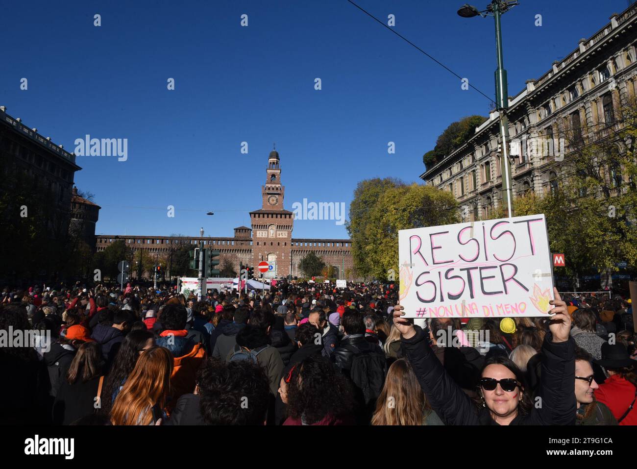 Milan, Italy. 25th Nov, 2023. On the international day to eliminate ...