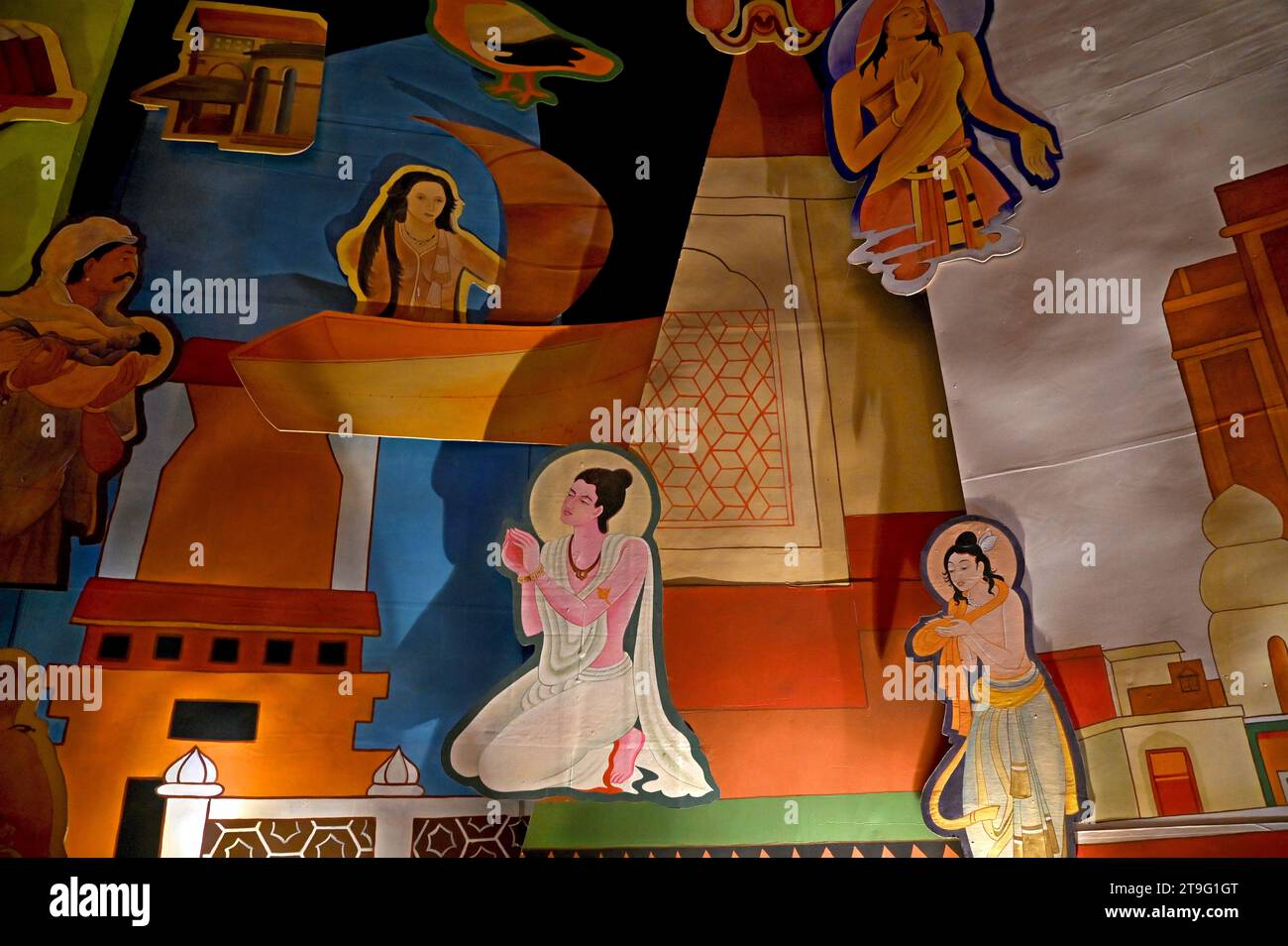The rural village handicrafts decoration in the Bengali famous festival ...
