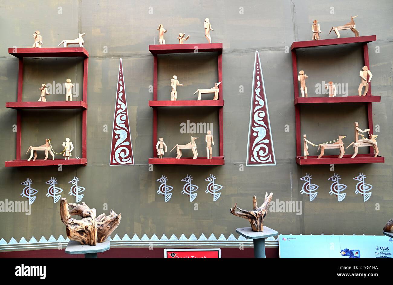 The rural village handicrafts decoration in the Bengali famous festival ...