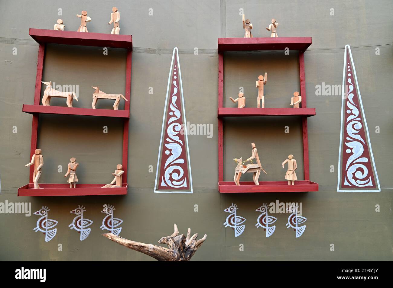 The rural village handicrafts decoration in the Bengali famous festival ...