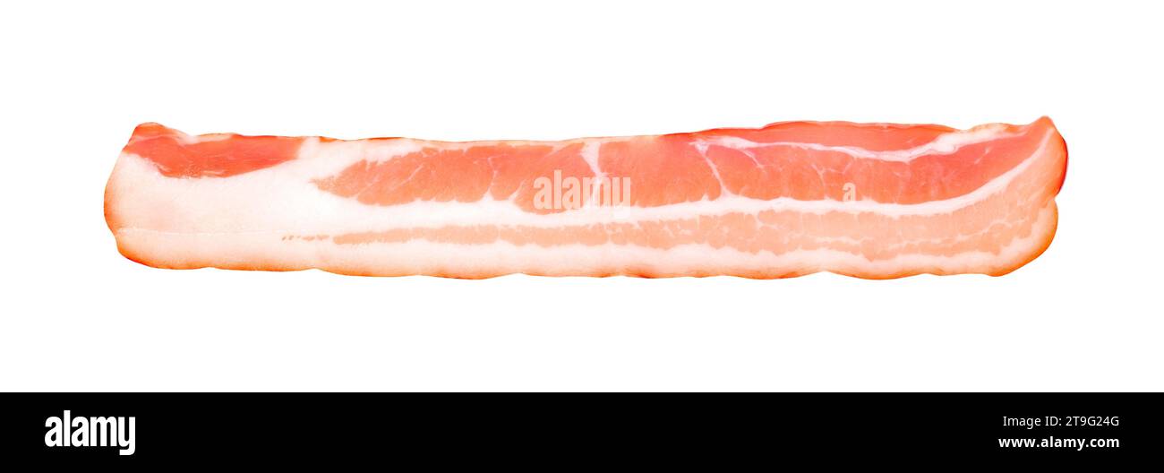 Bacon flat slice raw isolated on a white background with clipping path ...