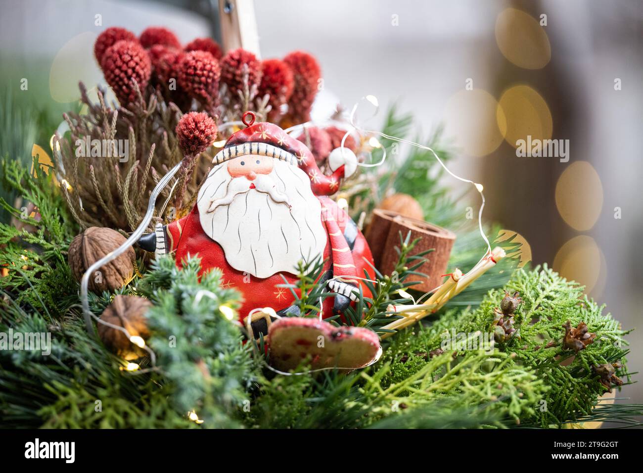 Berlin, Germany. 25th Nov, 2023. A St. Nicholas figure is attached to ...