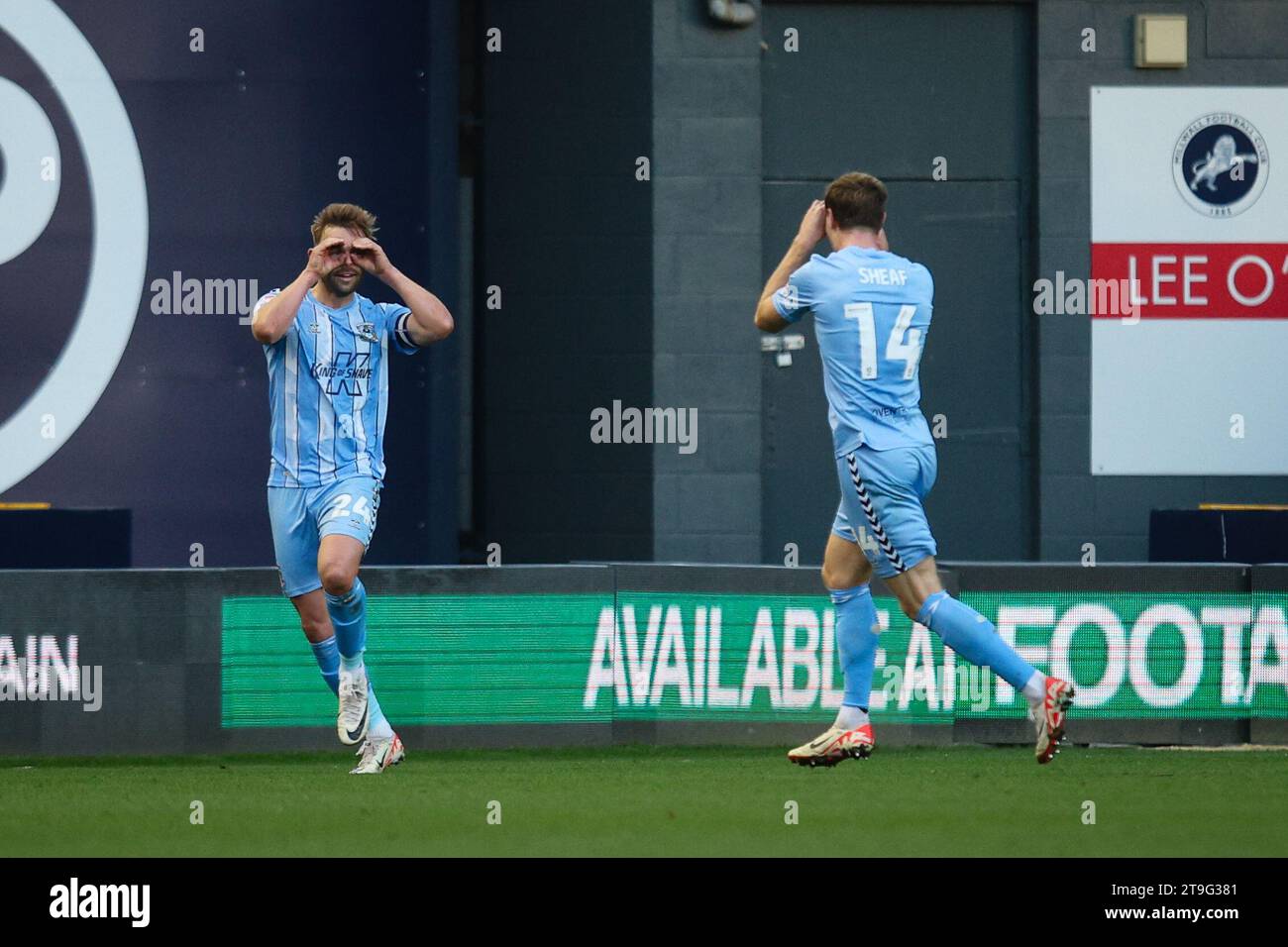 LONDON, UK - 25th Nov 2023: Matt Godden of Coventry City celebrates ...
