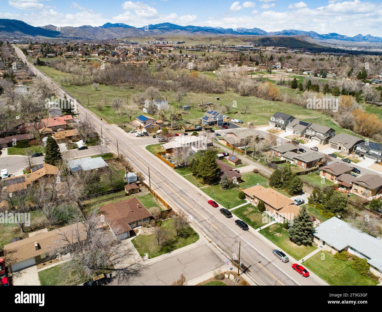 Classic architecture in western Denver Colorado on Xenon street showing ...