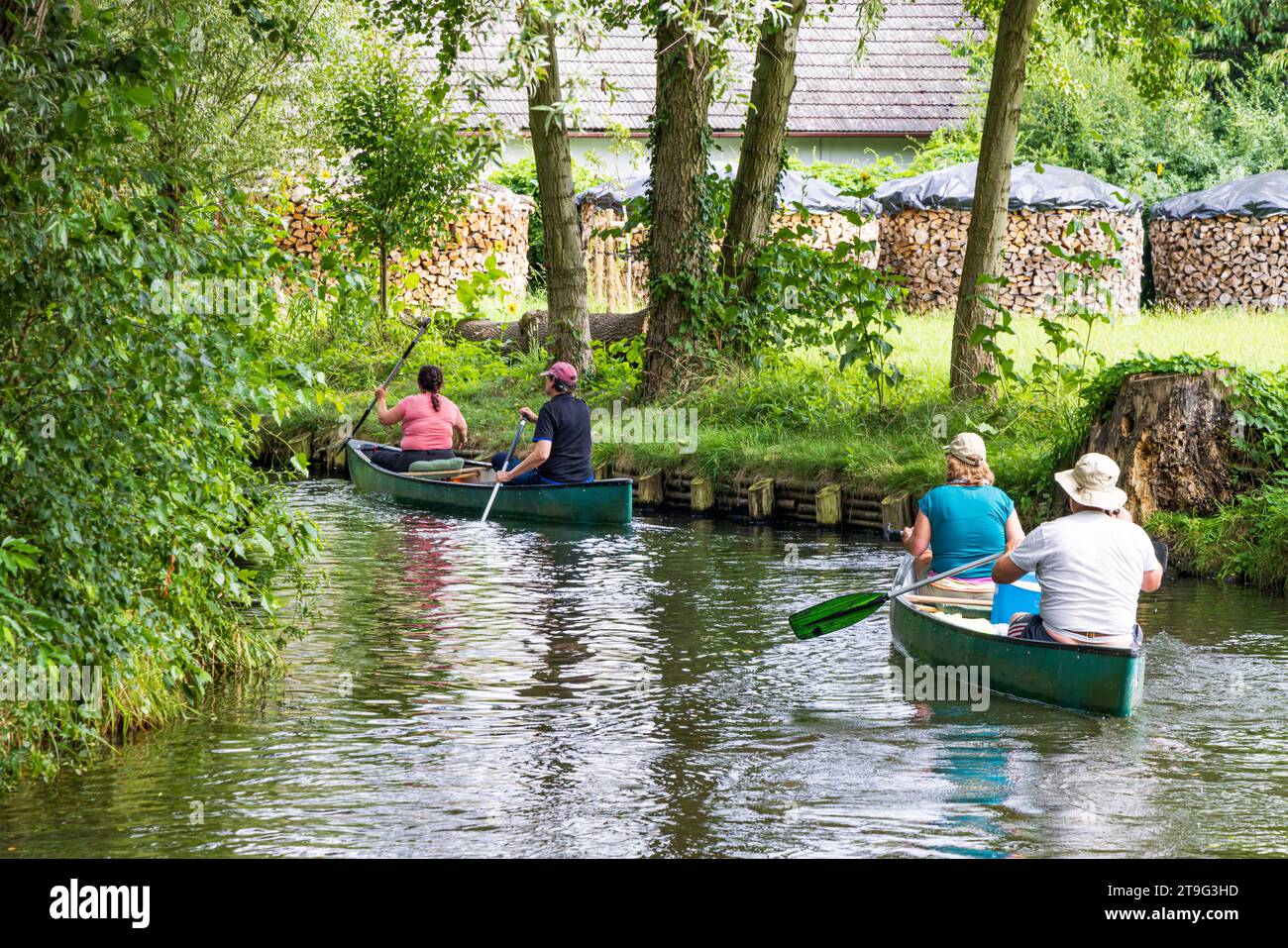 Canoe trip in Spreewald Venice of Germany with lots of canals and water ...