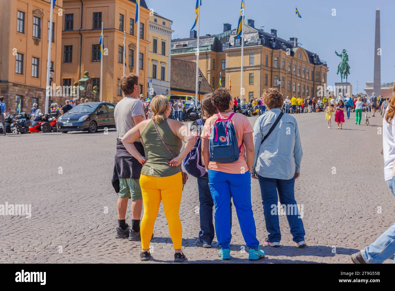 People gather in Stockholm's central square during celebration of ...
