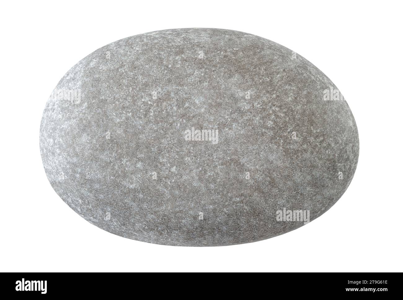 Stone pebble is oval gray smooth, isolated on white background with ...