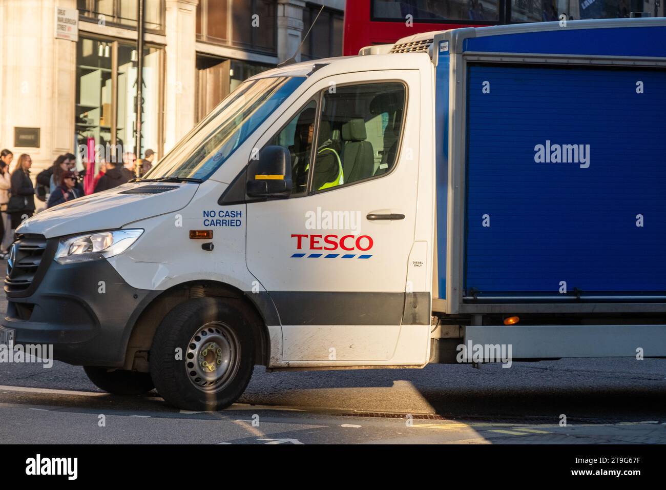 LONDON- NOVEMBER 23, 2023: Tesco delivery van in central London- large ...