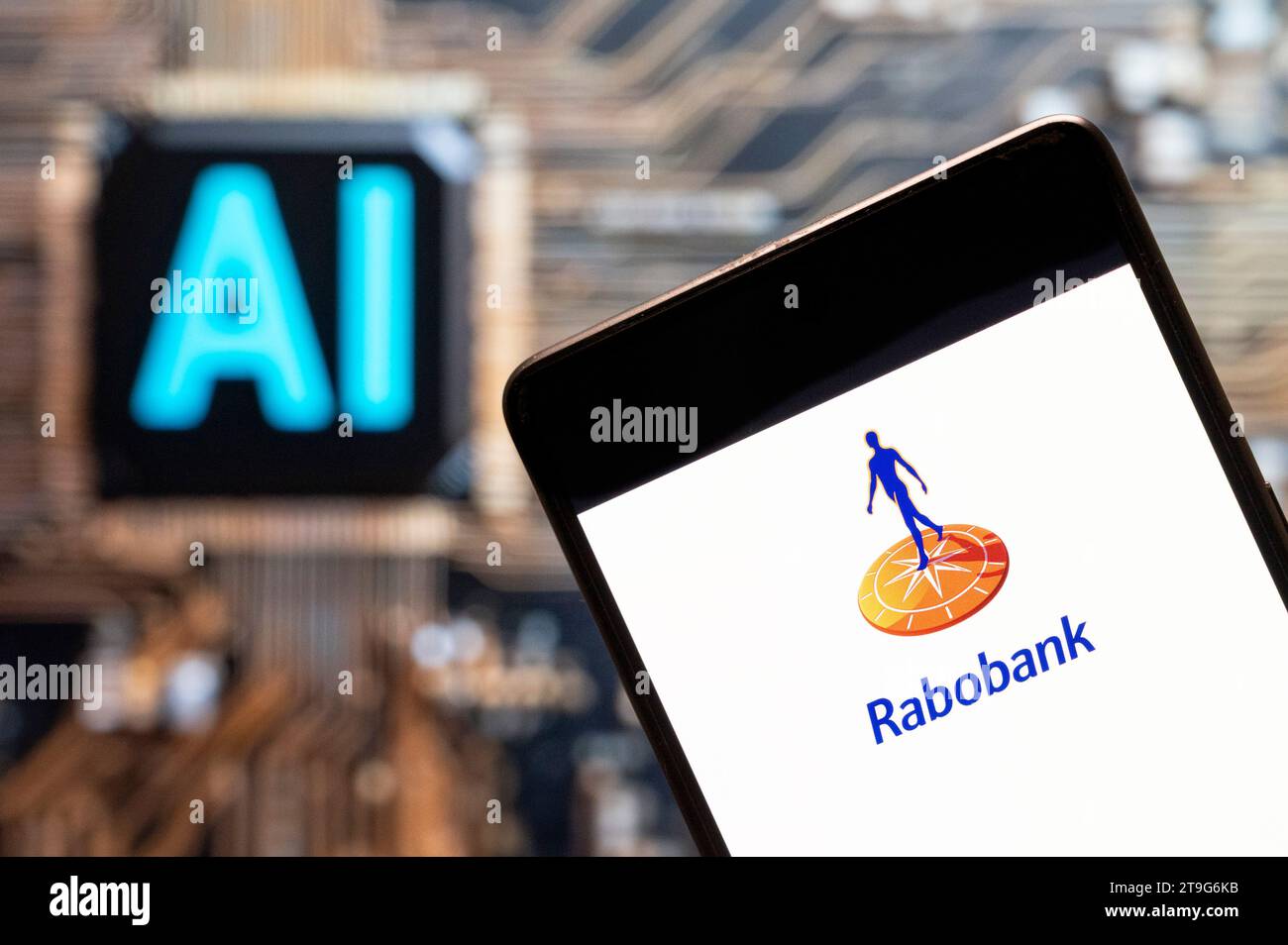 In this photo illustration, the Dutch multinational banking and ...