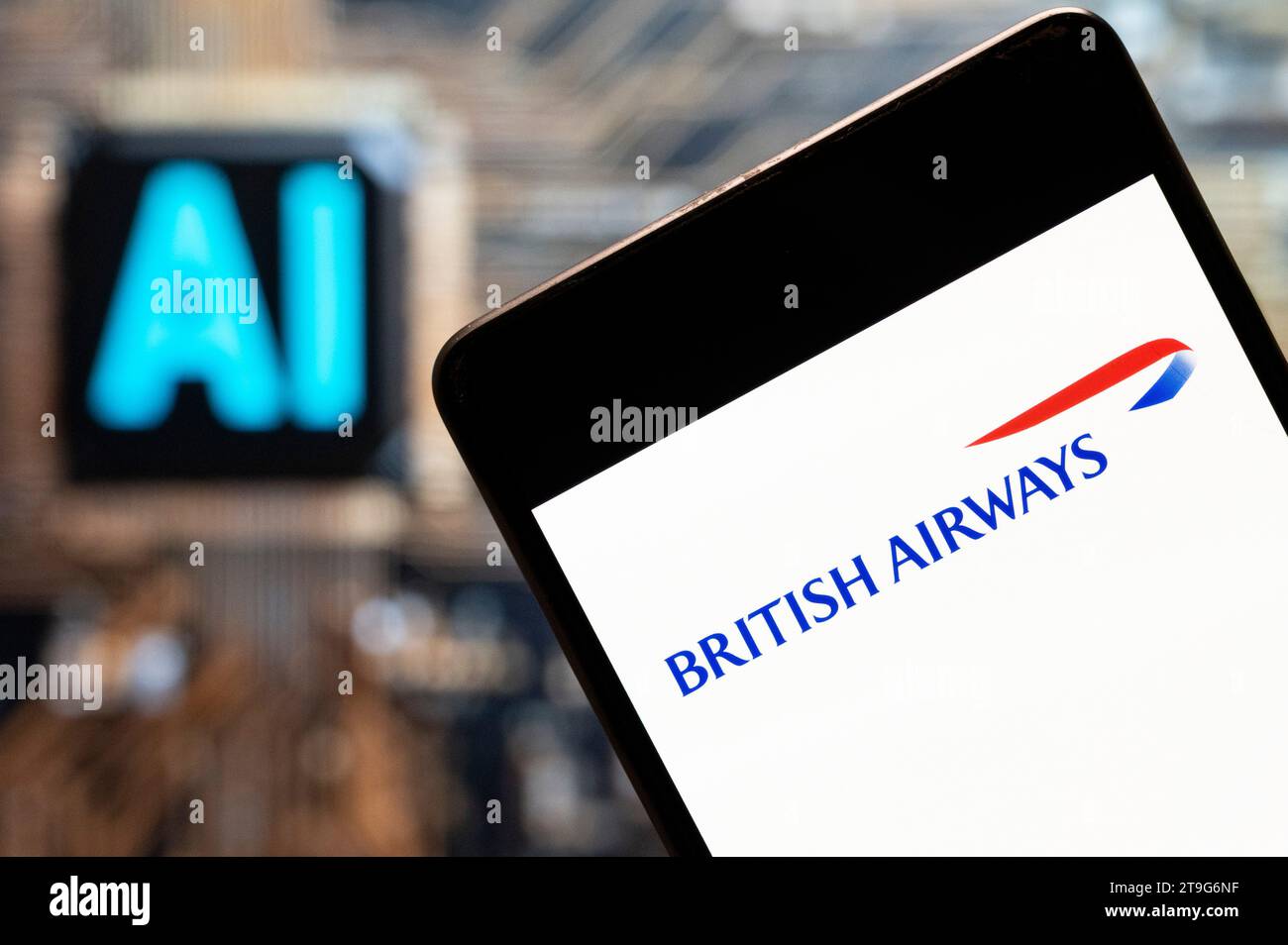 In this photo illustration, the British airline, British Airways logo ...