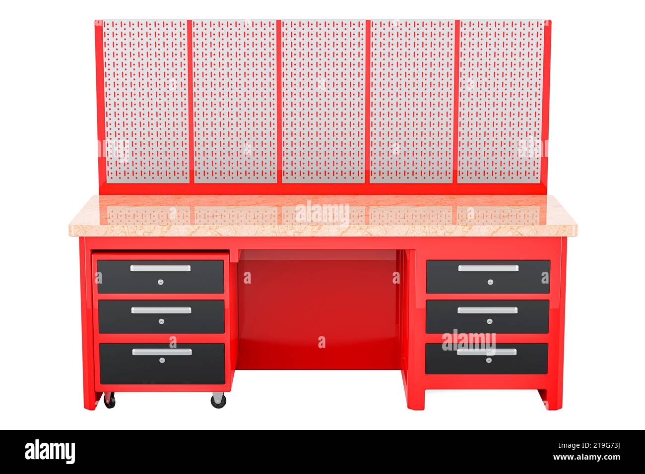 Maintenance Work Table, front view, 3D rendering isolated on white ...