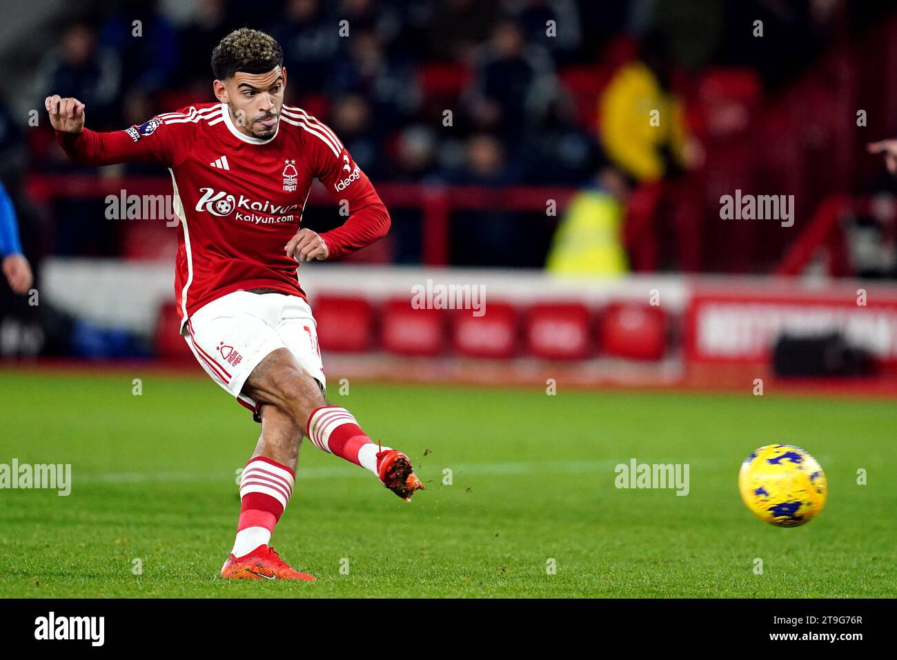 Nottingham Forest's Morgan Gibbs-White scores his sides second goal ...