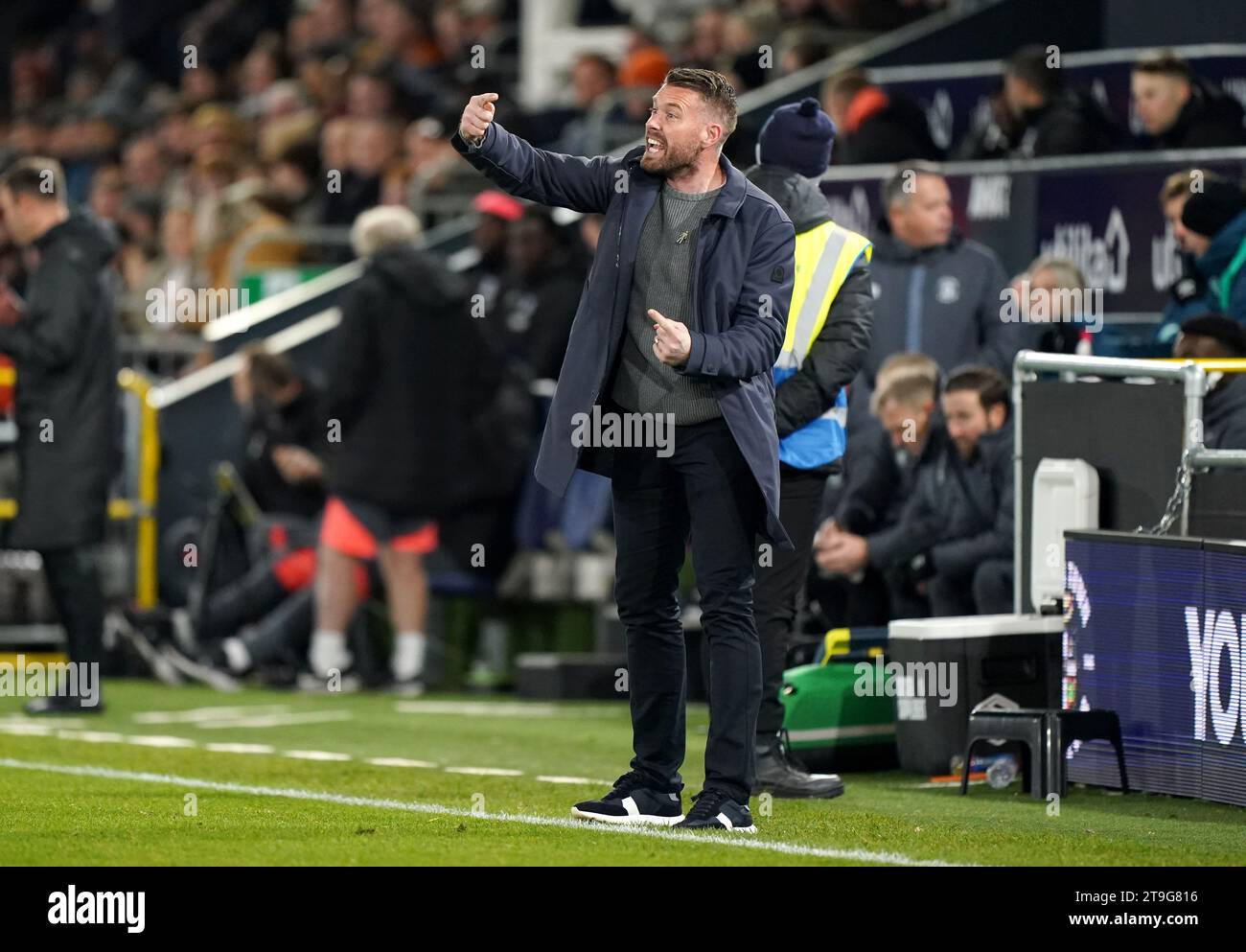 Luton Town manager Rob Edwards on the touchline during the Premier ...