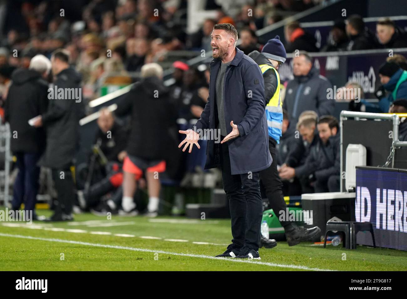 Luton Town manager Rob Edwards on the touchline during the Premier ...