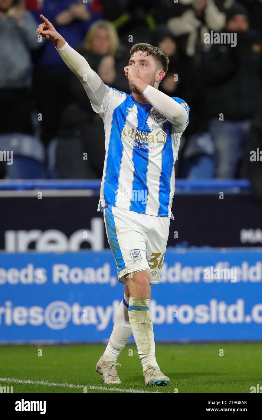 Ben Jackson #30 of Huddersfield Town salutes the fans after scoring the ...