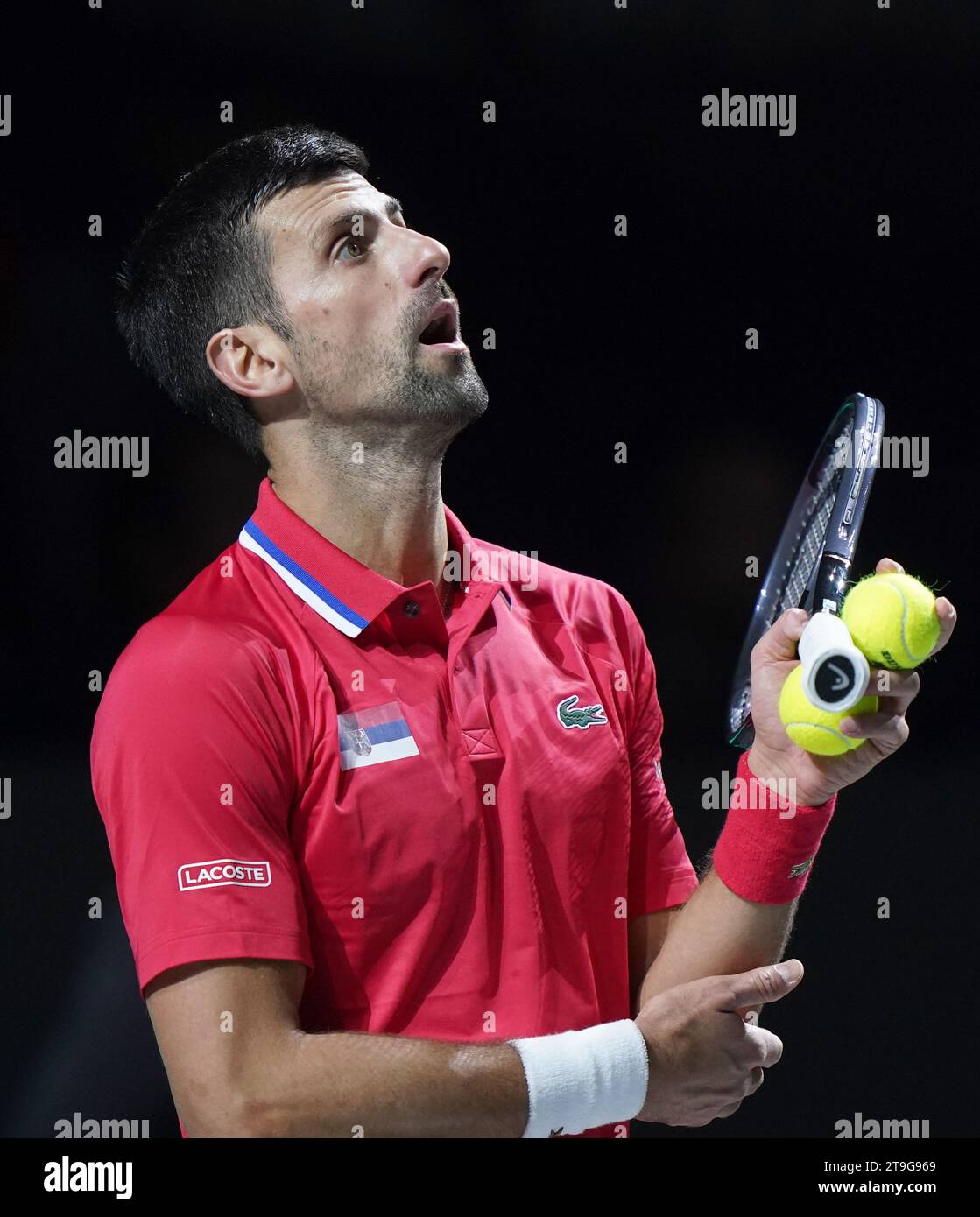 Serbia's Novak Djokovic looks dejected during his game against Italy's Jannik Sinner during the ...