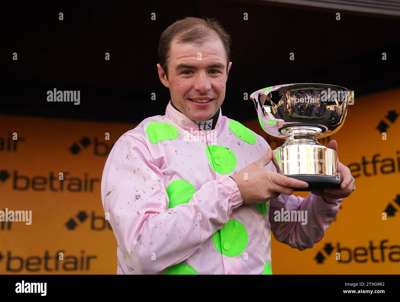 Charlie Deutsch celebrates winning The Betfair Chase on Royale Pagaille ...