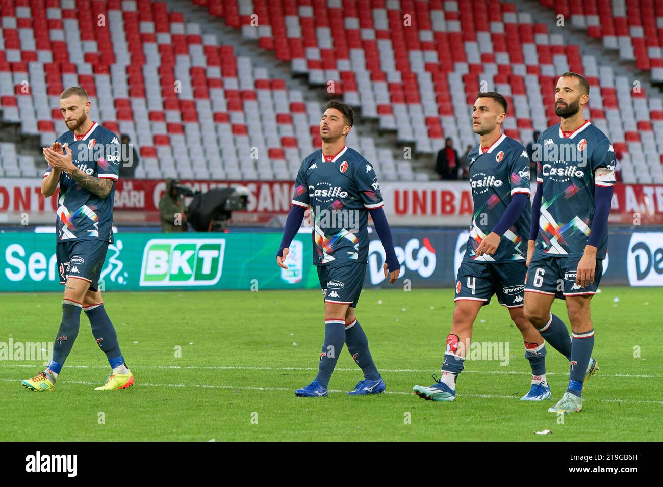 Bari, Italy. 25th Nov, 2023. SSC Bari disappointment during SSC Bari vs ...
