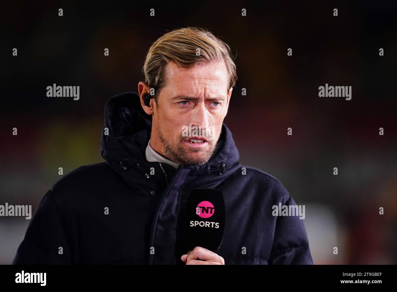 TNT sports pundit Peter Crouch at Gtech Community Stadium, London ...