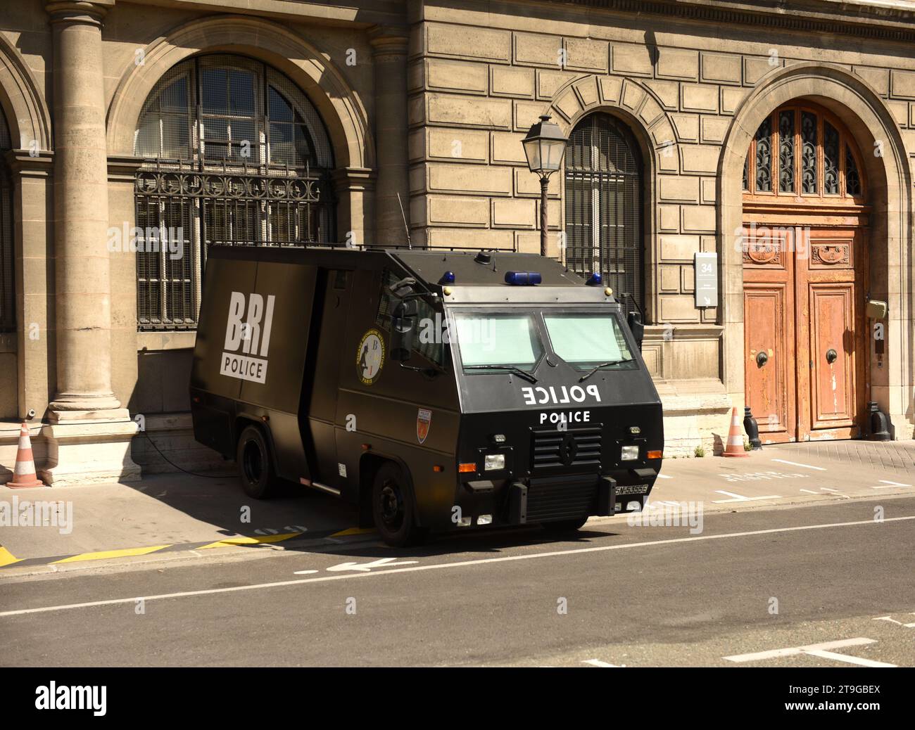 Paris, France - September 1, 2019: The armored vehicles BRI Police in ...
