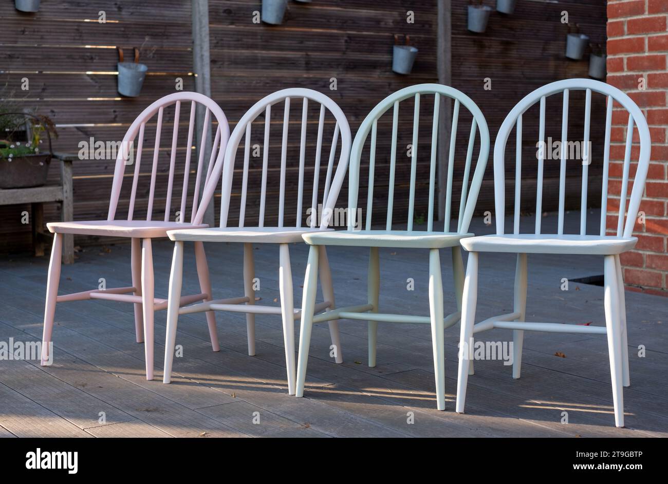 Upcycled, hand painted vintage Ercol Windsor chair set. Chairs are ...