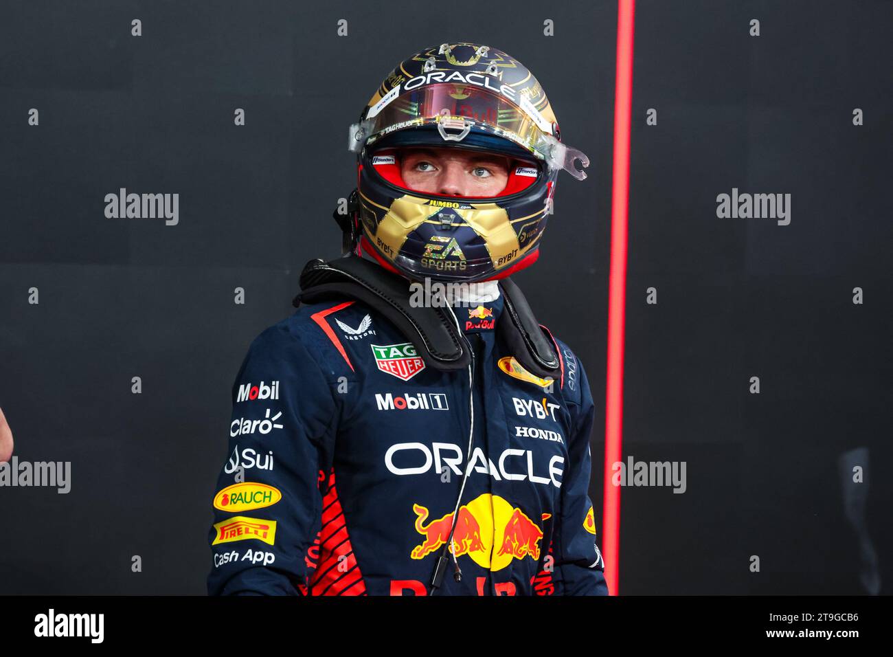 VERSTAPPEN Max (ned), Red Bull Racing RB19, portrait during the 2023 Formula 1 Etihad Airways ...