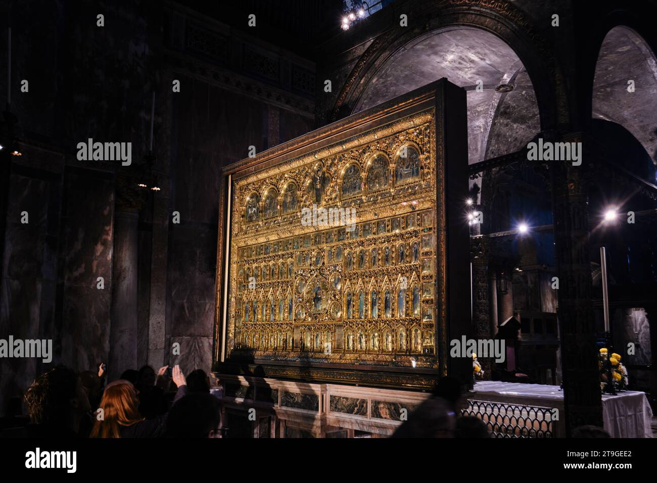 Venice, Italy - November 9 2023: Golden Pala D'oro in St. Mark's ...