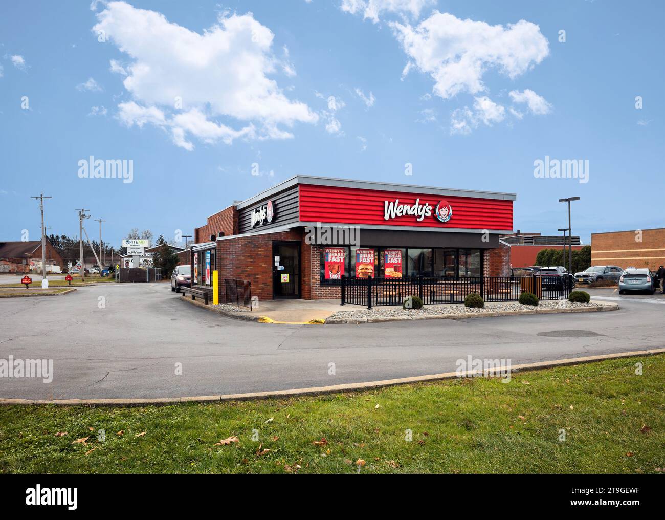 Rome, New York - Nov 21, 2023: Overcast View of a Wendy's Retail ...